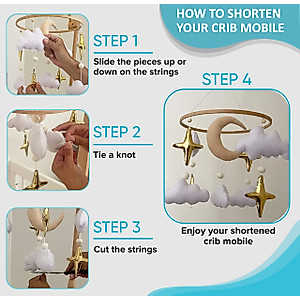 Gold Crib Mobile and Adjustable Crib Mobile Arm