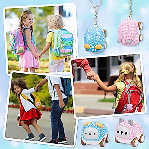 SUNKIM Easter Gifts for Kids,2pcs DIY Painting Keychains Kits with Light for Decoration Easter Arts and Crafts for Kids Ages 8-12