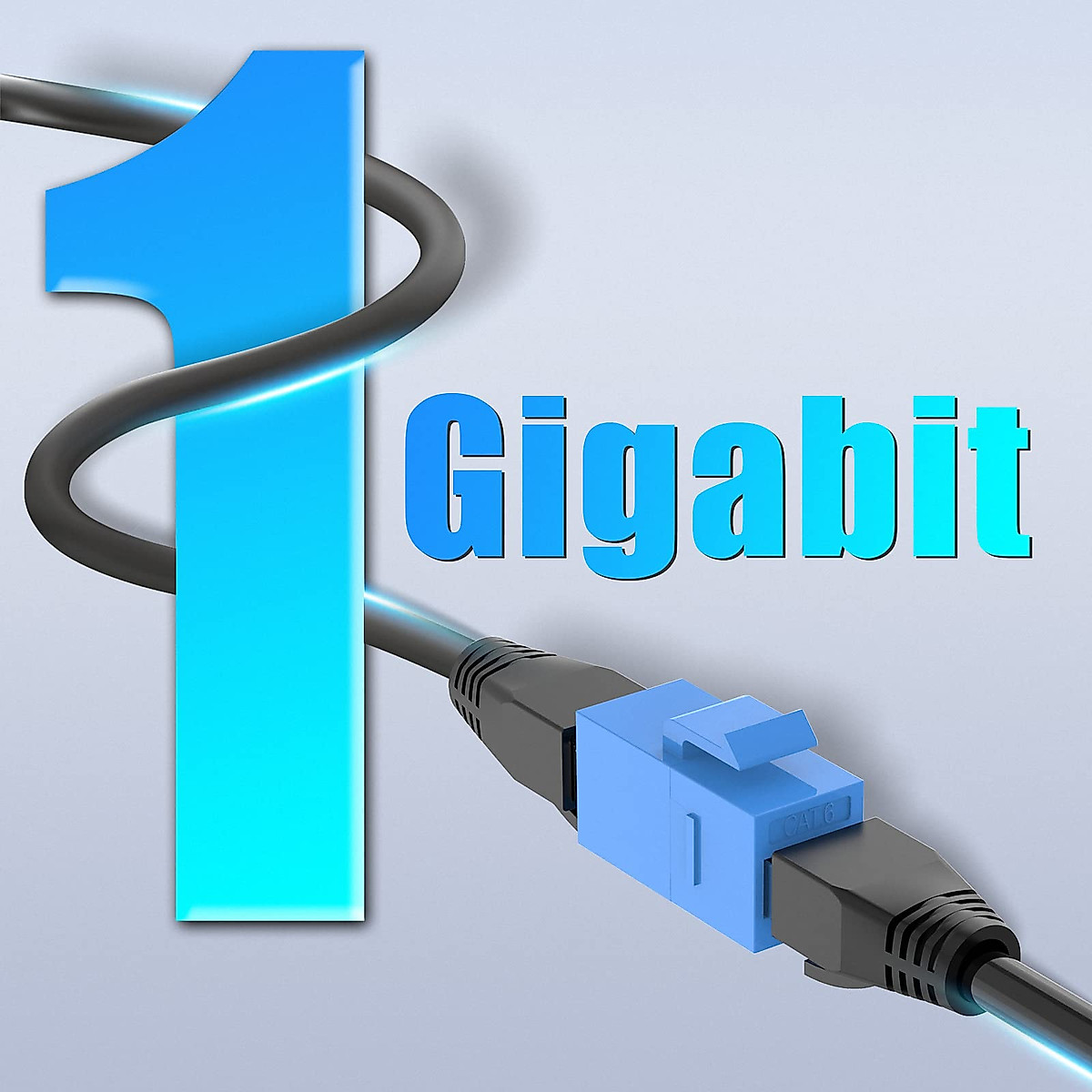 LEENUE UL-Listed RJ45 Keystone Coupler 24-Pack, Cat 6/5E/5 POE Ethernet Keystone Inline Coupler, Blue