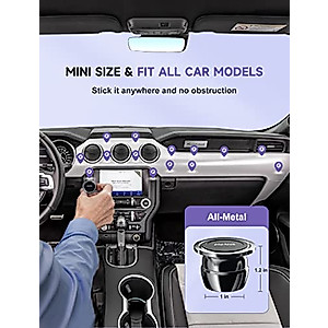 pop-tech Ball Magnetic Car Phone Holder, Universal All-Metal Magnet Car Mount for Cell Phone Dashboard GPS with 4 Metal Plates & Mini Size& 360° Rotation for iPhone, Tablet, Socket Grip,Mobile Device