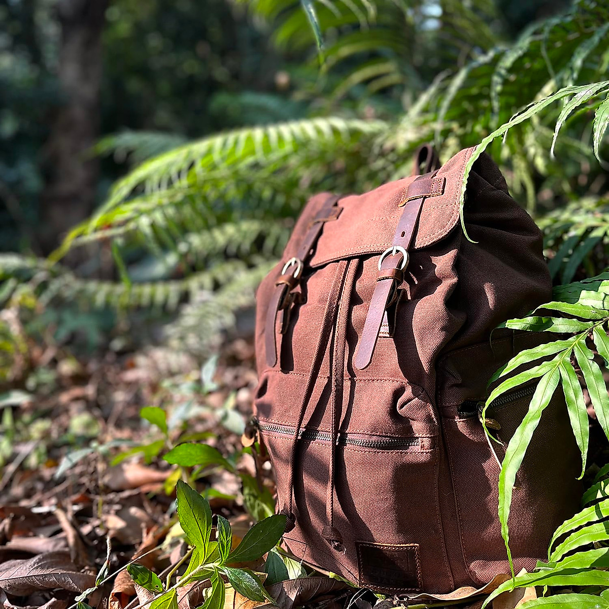 AUGUR High Capacity Canvas Vintage Backpack - for School Hiking Travel 12-17" Laptop