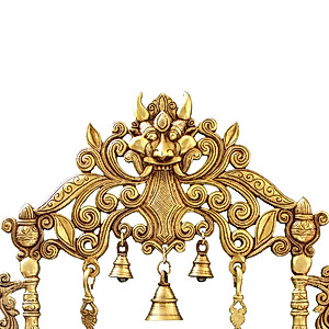 ROYALSTUFFS Brass Ganesha Idol Murti Sitting on Jhula for Worship Temple Home, 66 cm Height