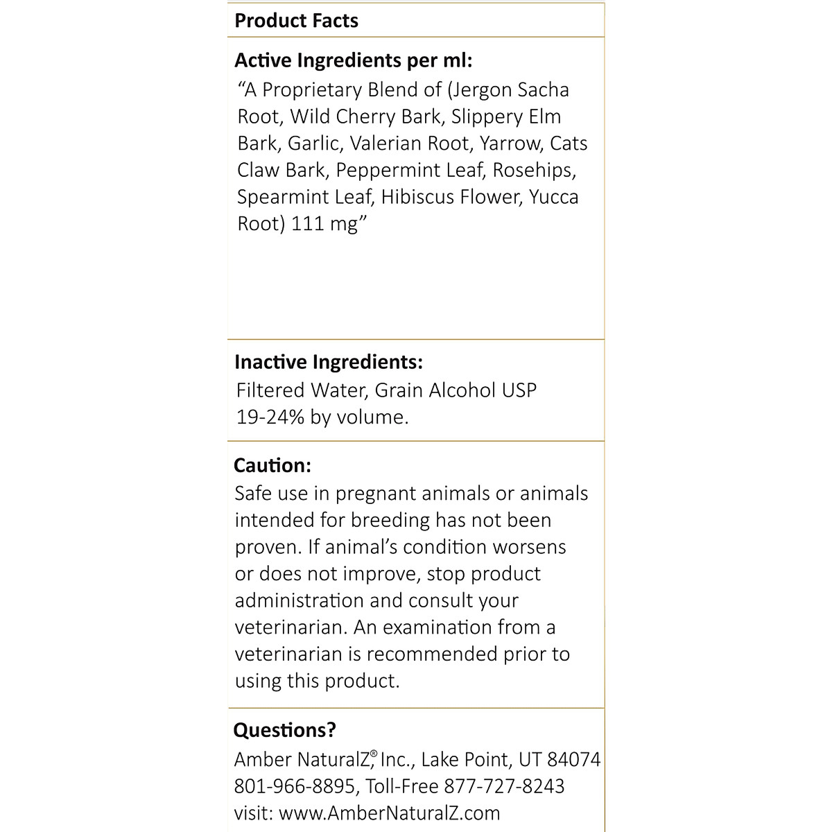 Amber NaturalZ - ADIZONE - Aches & Discomforts - for Dogz - 4 Ounce