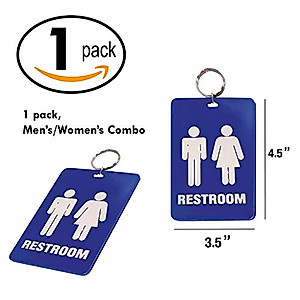 Lucky Line - Unisex Restroom Pass Key Tag, Plastic with Split Key Ring Keychain Identifier for Restaurant, Office, Gas Station, 1 Per Pack (53201)