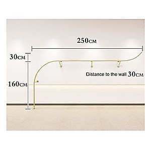 RED AS FIRE Gold Creative Display Garment Racks in Boutique Clothing Stores, Modern Industrial Pipe Wall-Mounted Retail Clothing Display Shelves, Home Cloakroom Clothes Organizer Storage Racks Shelf