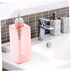 FELTECHELECTR Refillable Pump Bottle Square Liquid Dispenser for Shampoo Body Wash Face Wash Lotion and Liquid Soap for Bathroom and Shower Use