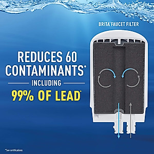 Brita Tap Water Filtration System Replacement Filters for Faucets, 3 Count, White, 3 & Tap Water Filter System, Water Faucet Filtration System with Filter Change Reminder, Reduces Lead, White
