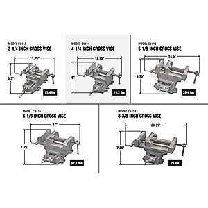 WEN Cross Vise, 4.25-Inch with Compound Slide for Mills and Drill Presses (CV414),Black