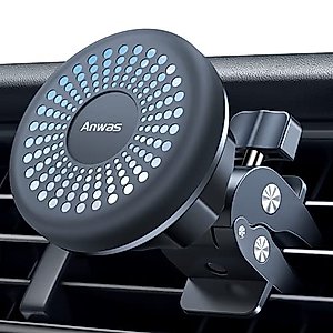 Anwas Magnetic Phone Holder for Car, [Bionic Alligator Clip] Universal Strong Car Vent Phone Mount, [6 Strong N52 Magnets] Cell Phone Holder Compatible with iPhone Samsung LG Google Pixel, etc