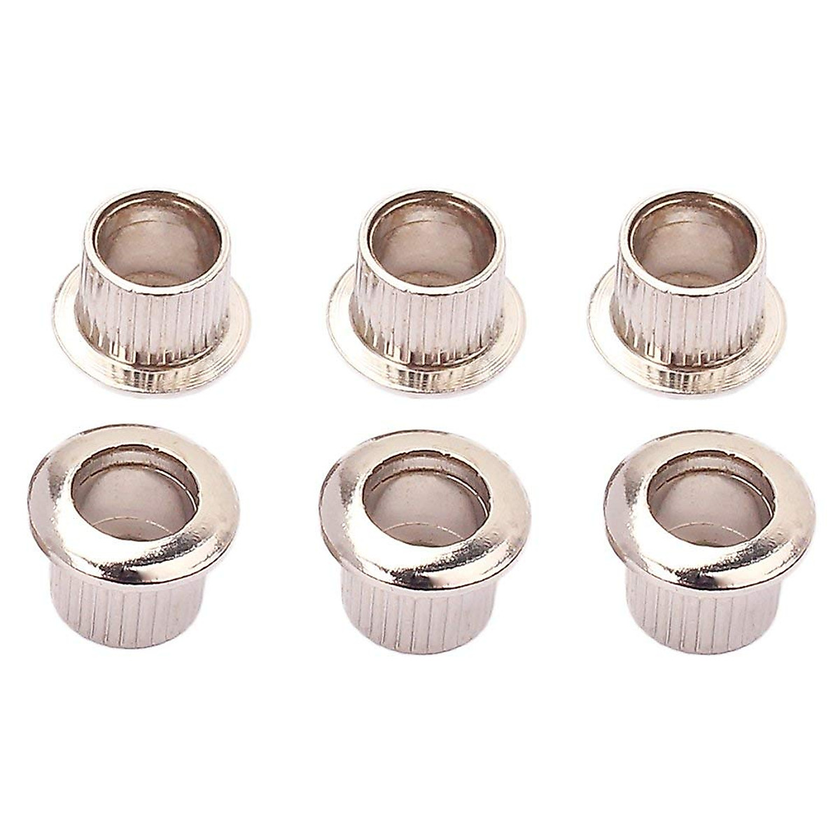 6 Pieces Nickel Plating Guitar Tuner Conversion Bushings Adapter Ferrules suit for Vintage Guitar