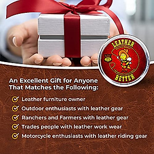 Leather Better Leather Conditioner for Furniture - Leather Cleaner and Restoration for Leather Couches, Boots and Shoes, Bags, Saddles and Tack, Jackets, and Car Seats/Leather Softener (10.4 oz)