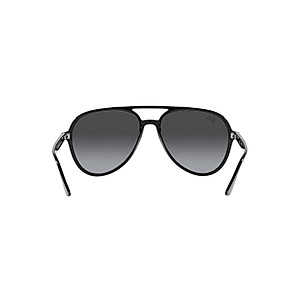 Ray-Ban RB4376F Low Bridge Fit Aviator Sunglasses, Black/Grey Gradient, 57 mm
