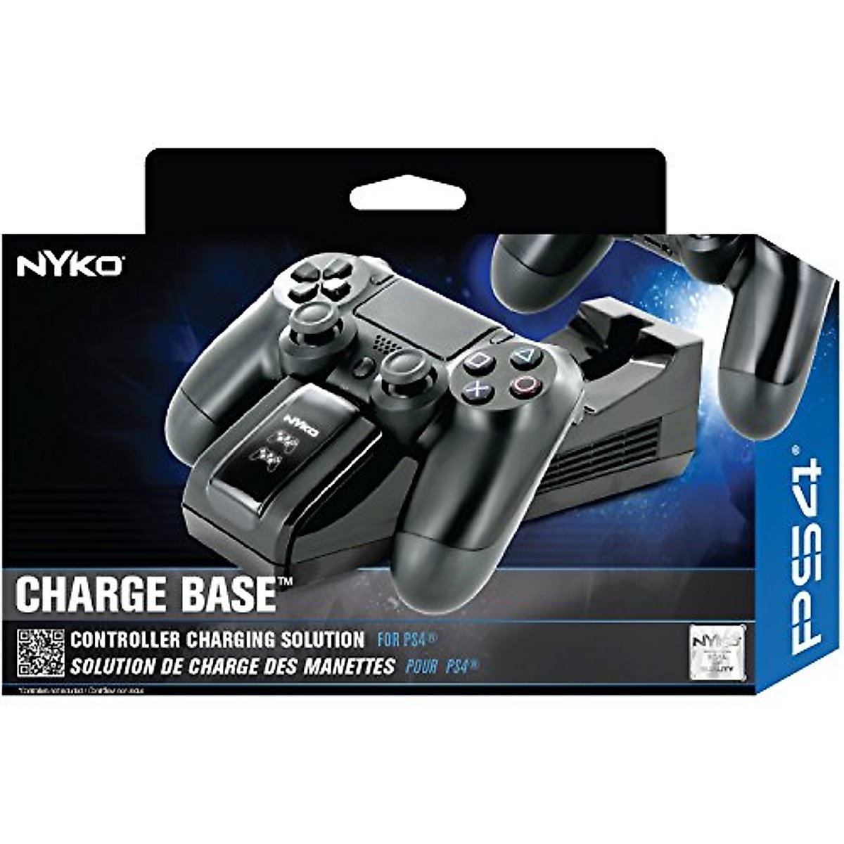 Nyko Charge Base - PlayStation 4 with a Modern and Simple Drop and Charge Design, Dual Patented Dongle Charging Port, Includes a USB and Wall Mount for Super Fast Charging of PS4, PS4 Pro and PS4 Slim Controllers