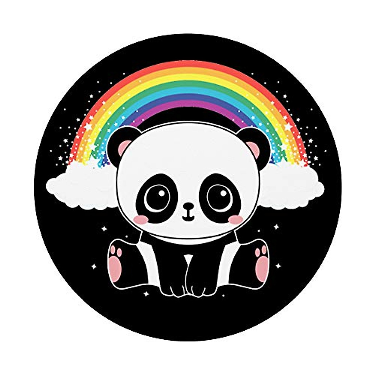 Cute Panda Kawaii Panda Bear With Rainbow PopSockets Swappable PopGrip