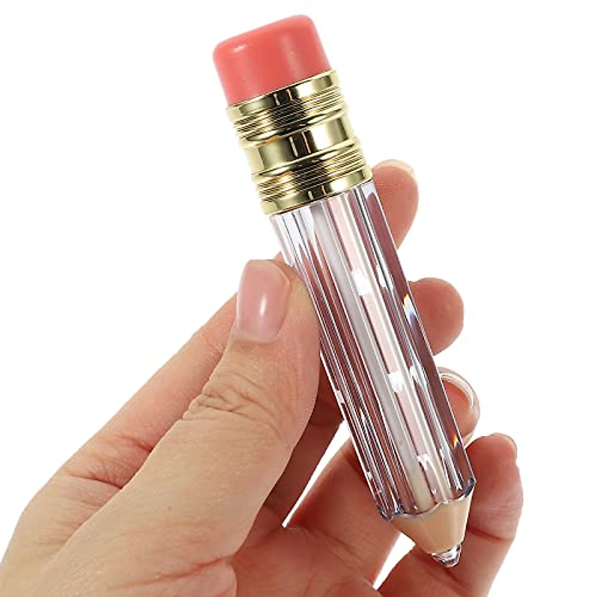 BEOSOFLOY 12pcs Clear Pencil Lip Gloss Tubes 5ml Mini Reusable Clear Empty Lip Gloss Containers Tube with Wand Mini Lip Gloss Tube for Girls DIY Lip Samples