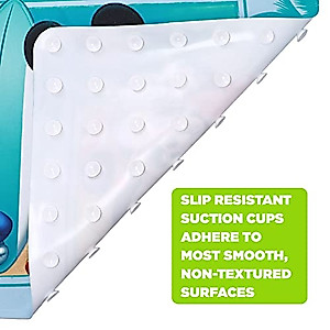 Ginsey Disney Mickey Mouse Summer Fun Decorative Bathtub Mat for Kids' Bathroom Decoration, Blue, Standard Tub Size