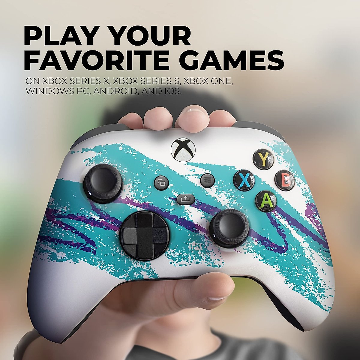 DreamController Kingdoom Hearts City Blue Custom X-box Controller Wireless compatible with X-box One/X-box Series X/S Proudly Customized in USA with Permanent HYDRO-DIP Printing (NOT JUST A SKIN