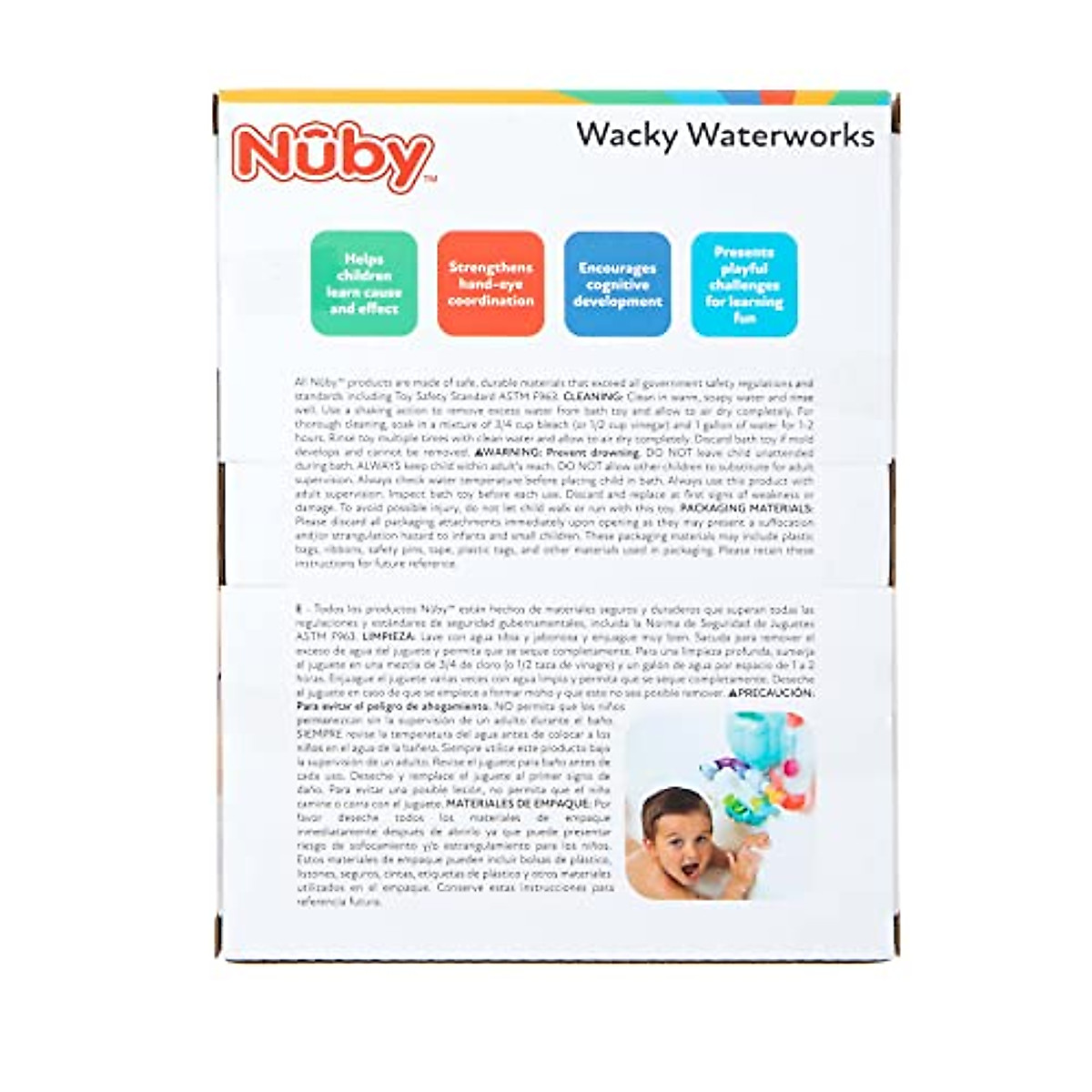 Nuby Wacky Waterworks Pipes Bath Toy with Interactive Features for Cognitive Development