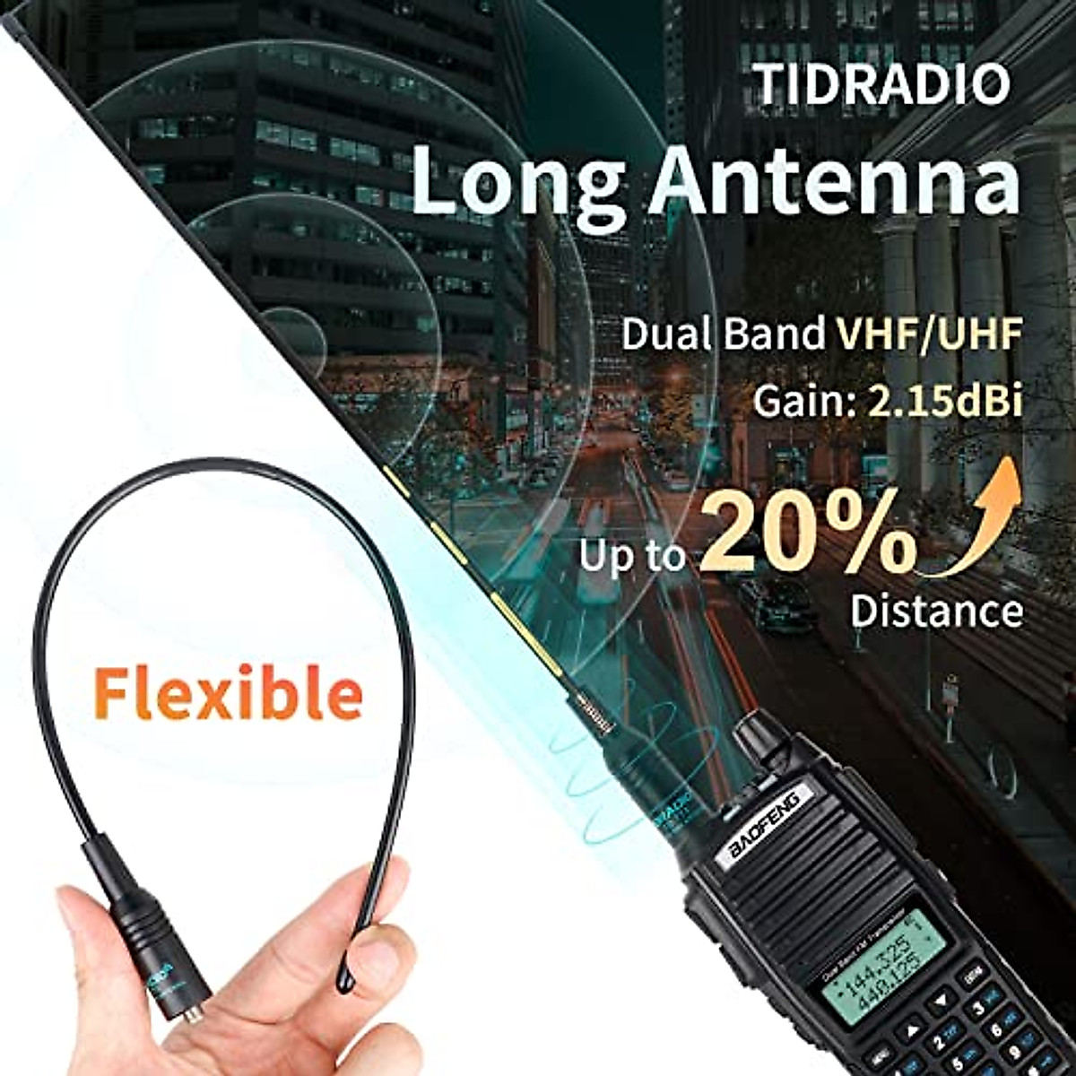 BaoFeng UV-82 High Power BaoFeng Radio Ham Radio Handheld Walkie Talkies with Earpiece, Extra 2800mAh Battery Hand Speaker Mic Long Antenna and Programming Cable Full Kits(1 Pack-Black)