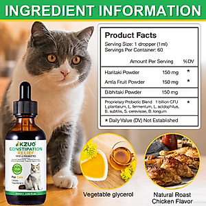 Bivinke Constipation Relief for Cat, Cat Laxative Constipation Relief, Cat Constipation Relief, Anti Diarrhea for Pet,100% Natural Cat Laxative with 6 Probiotics Cat Stool Softener - 2 fl oz (1)