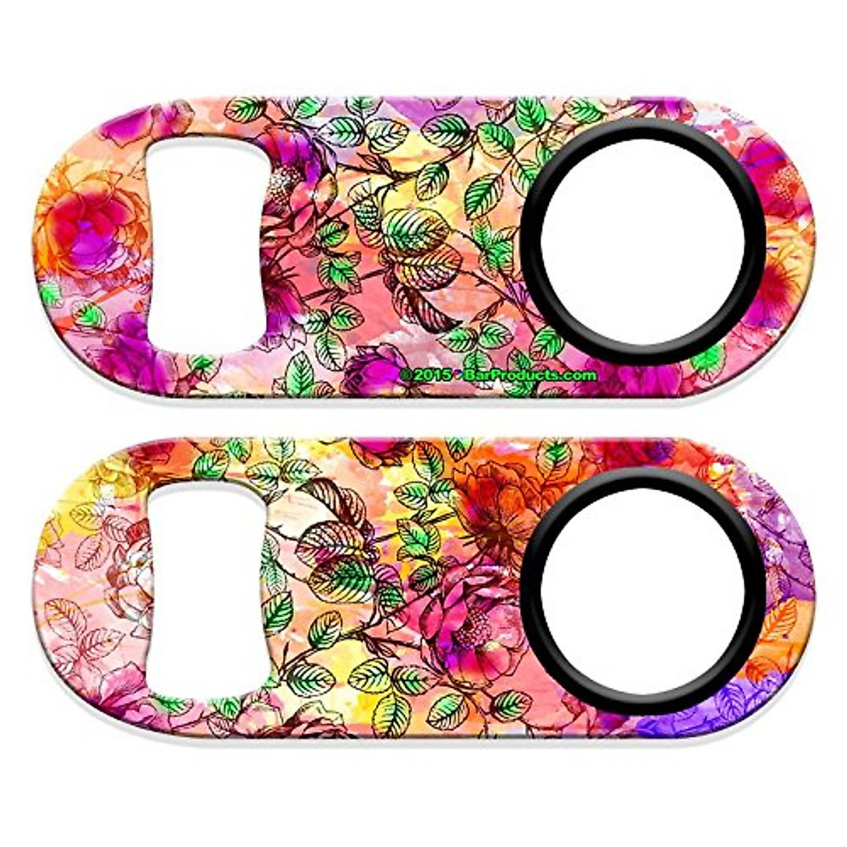 BarConic Mini Opener with Retractable Reel - Painted Leaves