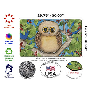 Toland Home Garden 800034 Hoot Hoot Fall Door Mat 18x30 Inch Owl Outdoor Doormat for Entryway Indoor Entrance