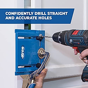 KREG KHI-Pull Cabinet Hardware Jig - for Cabinet Door Handles - Drilling Guide for Cabinet Doors - Creates Straight, Even Holes - Durable Drill Guides