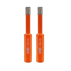 BGTEC Dry Diamond Core Drill Bits 2pcs 1/4" Tile Drill Bits with Hex Shank for Granite Marble Porcelain Tile Ceramic Masonry
