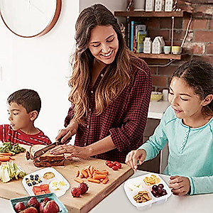 EasyLunchboxes® - Bento Snack Boxes - Reusable 4-Compartment Food Containers for School, Work and Travel, Set of 10, (Classic)