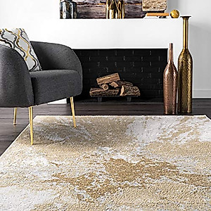 nuLOOM Cyn Abstract Runner Rug, 2' 6" x 10', Gold