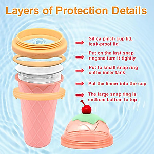 Slushie Maker Cup - DIY Magic Quick Frozen Smoothies Cup for Homemade Milk Shake Ice Cream Maker, Portable Cooling Cup, Double Layer Squeeze Slushy Maker Cup, Birthday Gifts for Kids,Friends,Family
