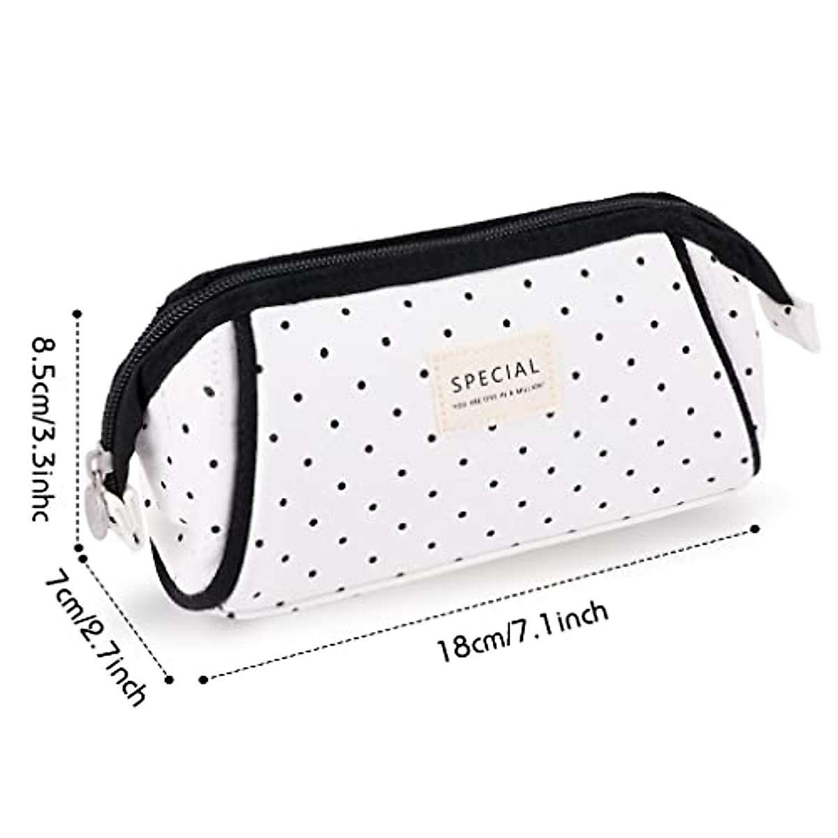 iSuperb Portable Pencil Case Large Capacity Trapezoid Shape Pencil Bag Canvas Zipper Stationery Organizer Storage Cosmetic Makeup Pouch for Women