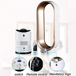 Bladeless Floor Fans,Oscillating Quiet Child Safety Tower Fan With Remote Control,Stand Air Conditioner Fan For Home With Timer Blue 65x25x20cm(26x10x8inch)