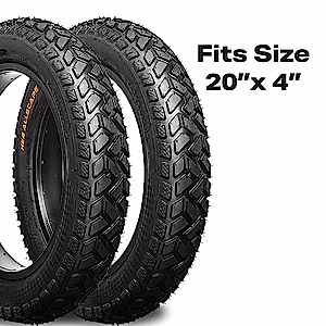 HEB ALLSCAPE 20x4.0 in Fat Tire for E-Bike MTB, Heavy Duty High-Performance Puncture Resistant E-Bike Mountain Bike Tire, All-Terrain Directional Tread, High-Density Tire for Street & Trail Riding