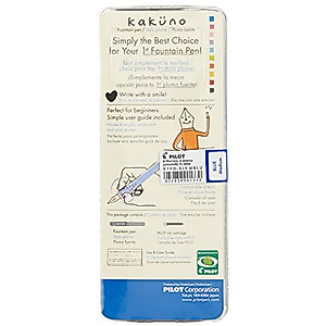 PILOT Kakuno Fountain Pen, Grey/Blue Barrel, Medium Nib (90133)
