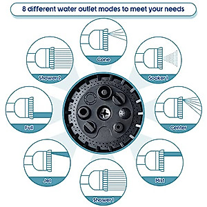 6 Pieces Garden Hose Nozzle Sprayer ABS Water Hose Spray Nozzle Garden Sprayer Hose Hand Sprayer for Hose Water Hose Nozzle for Watering Plants Lawn Garden Cleaning Showering Pets Washing Cars Blue