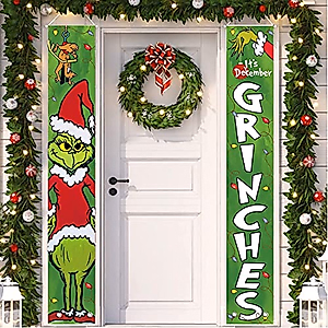 It's December Christmas Porch Sign, Christmas Hanging Banner Flag, Courtyard Indoor And Outdoor Party Holiday Ornament (12 x 72 inches)