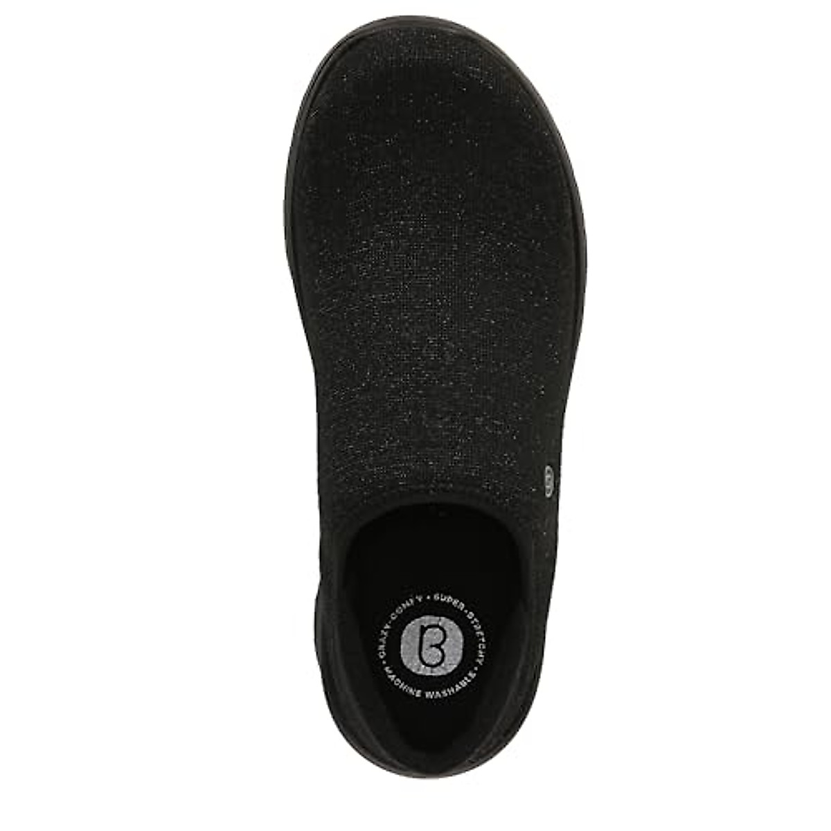 BZees Womens Take It Easy Sneaker Black Shimmer 8.5 M