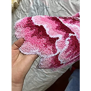 Judy Dre am Pink Peony Flower Area Rugs for Bedroom Kitchen Bathroom Floral Round Rugs Soft Bath Rug Mat Modern Washable Non-Slip Shower Bathtub Mat for Christmas Home Party