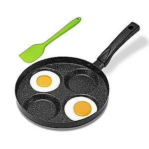 MyLifeUNIT Aluminum 4-Cup Egg Frying Pan, Non Stick Egg Cooker Pan