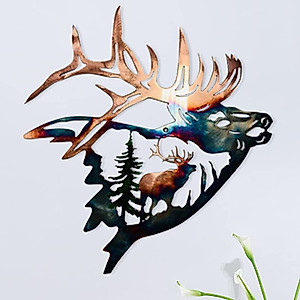 13inch Rustic Metal Elk Wall Decor for Room Home Deer Decor Western Gifts 2pcs