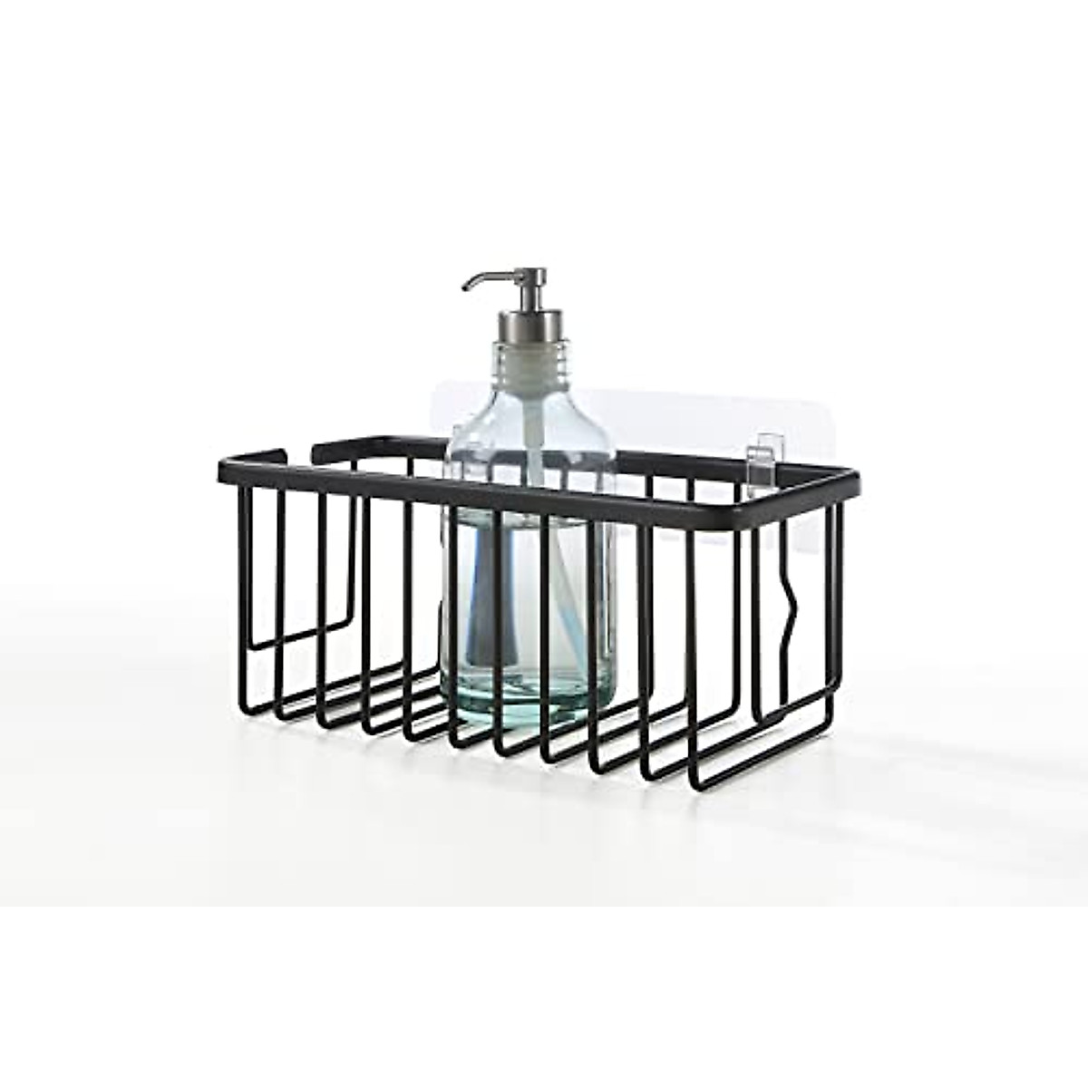 SunnyPoint Aluminum NeverRust Shower Caddy Basket Organizer Storage Shelf Rack; Adhesive Installation Pad Included (Set of 2, Black)