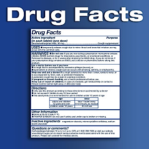 RoboHBr Cough Suppressant, Dextromethorphan HBr 30mg, 100 Tablets, 100 Doses for Effective Cough Relief