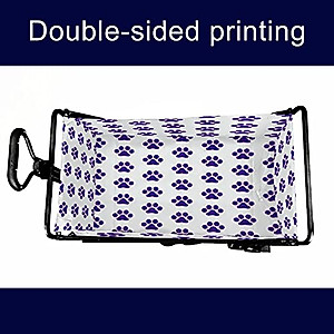 Collapsible Wagon Cart A Simple of Footprints White Purple Animal Tracks Print is Well Suited Foldable Utility Wagon Large Capacity Garden Cart with Push Bar for Beach Camp Outdoor Shopping