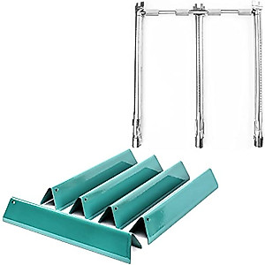 Uniflasy 7636 Green Flavorizer Bars and 69787 Grill Burner for Weber Spirit and GS4 Spirit II 300 Series with Front Control, Spirit E310 E320 E330 S310 S320 S330 for Weber 7636 69787