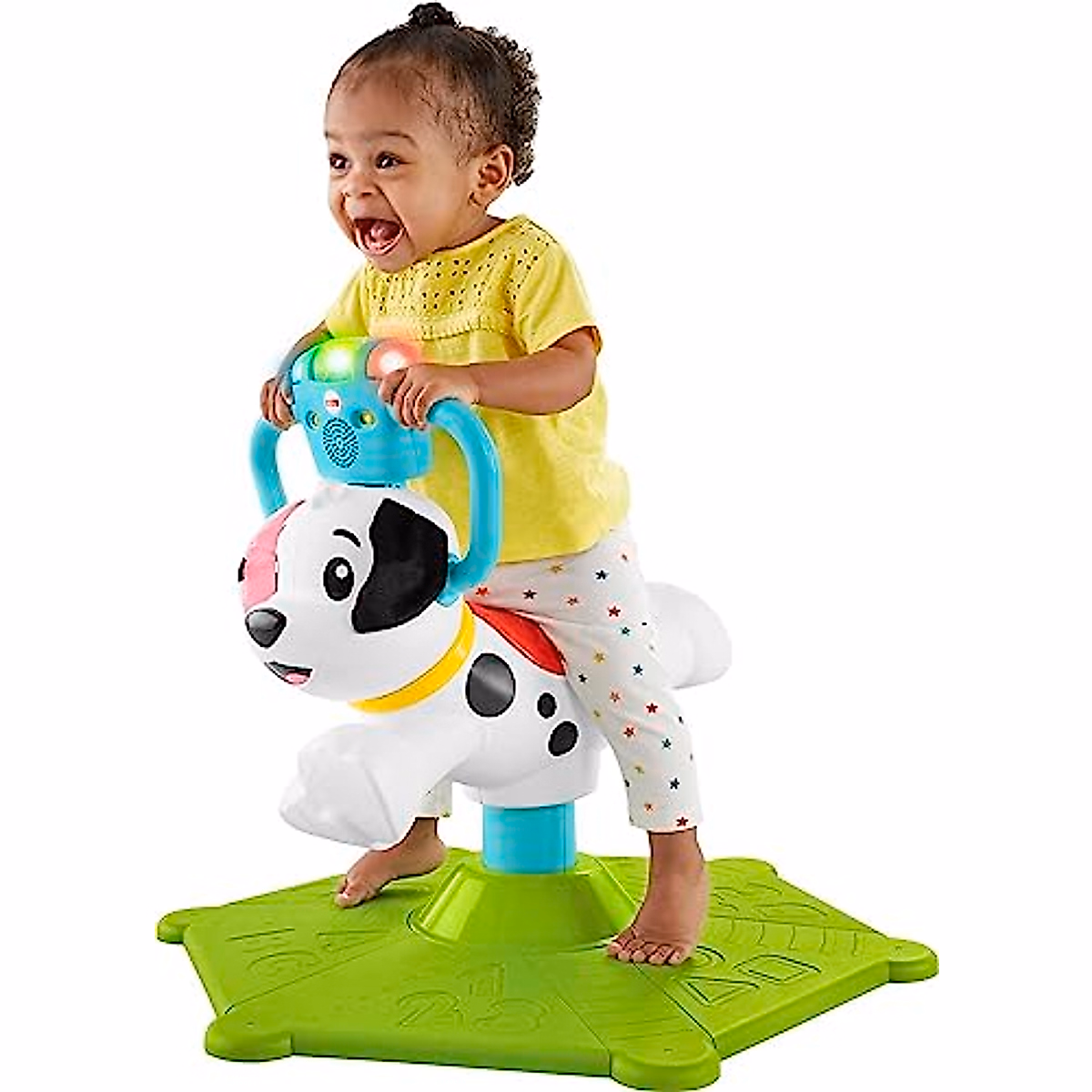 Fisher-Price Toddler Ride-On Learning Toy, Bounce and Spin Puppy Stationary Musical Bouncer for Babies and Toddlers Ages 12+ Months (Amazon Exclusive)