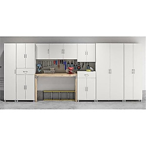 Pemberly Row Transitional 16" Utility Storage Cabinet in White