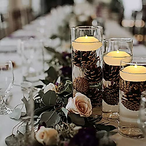 Acmee Pack of 4 Wax Flickering LED Waterproof Floating Candles Warm White Tealights 3 Inch Battery Operated Flameless LED Floating Candles for Centerpiece Wedding Pool Party Decor