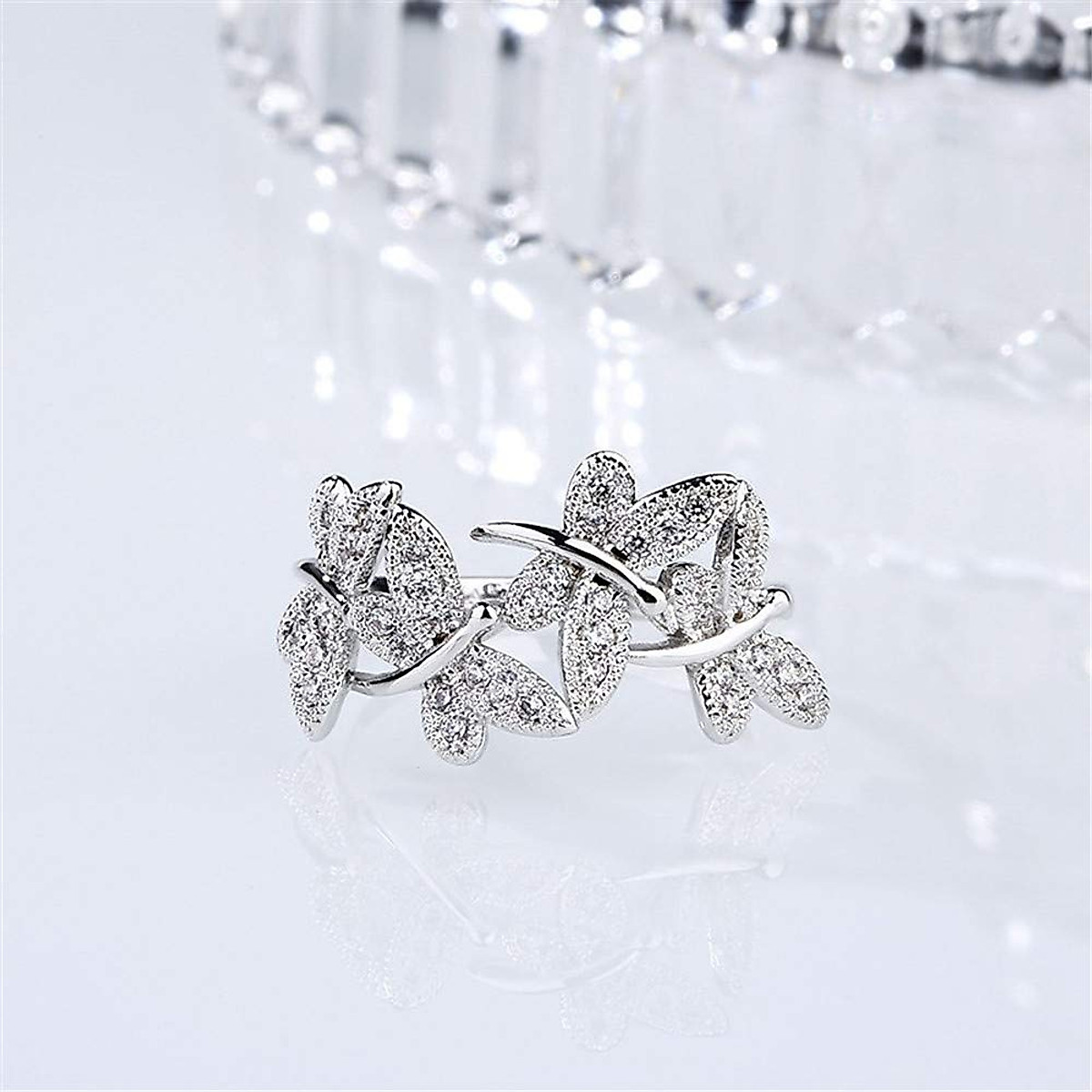 Jeulia 0.5 Carat Dragonfly Rings for Women 925 Sterling Silver Insect Band Rings Cubic Zirconia Solitaire Wedding Band CZ Solitaire Engagement Rings Anniversary Promise Romantic Jewelry Gifts (7)