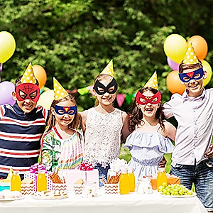 Superhero Masks Party Favors for Kid, 35 Pieces Superhero Cosplay Masks for Birthday Party, Superhero Party Masks Children Masquerade Cosplay Eye Masks